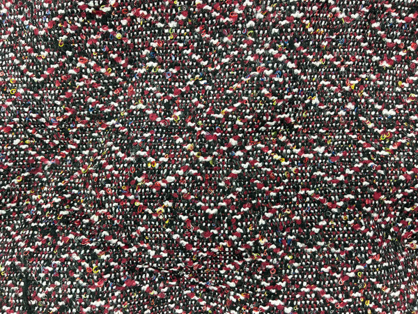 Boucle Fabric - Cherry/Black | Cheap Fabrics
