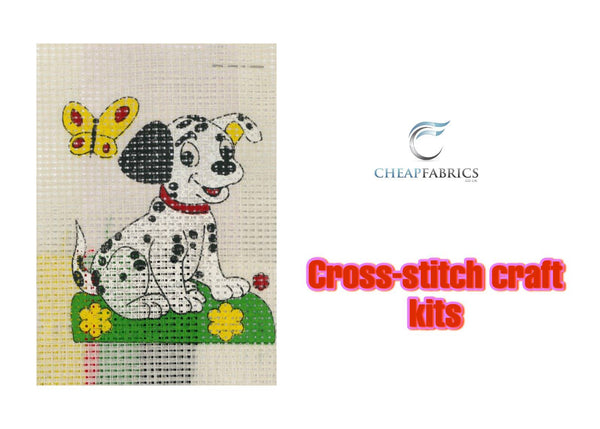 Binca Beginners Cross Stitch Kit - Dalmation Puppy | Cheap Fabrics