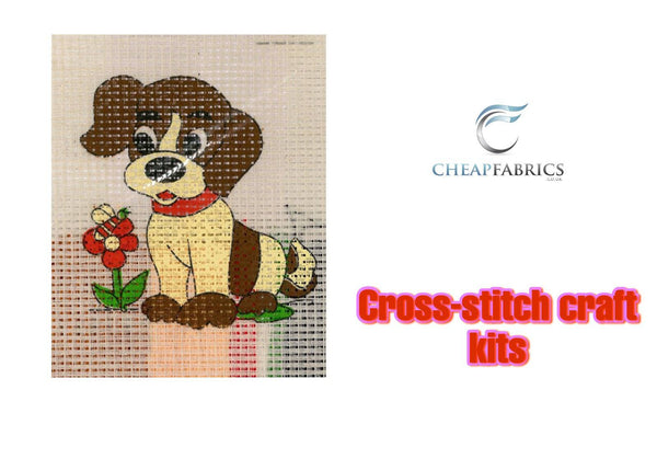 Binca Beginners Cross Stitch Kit - Puppy | Cheap Fabrics