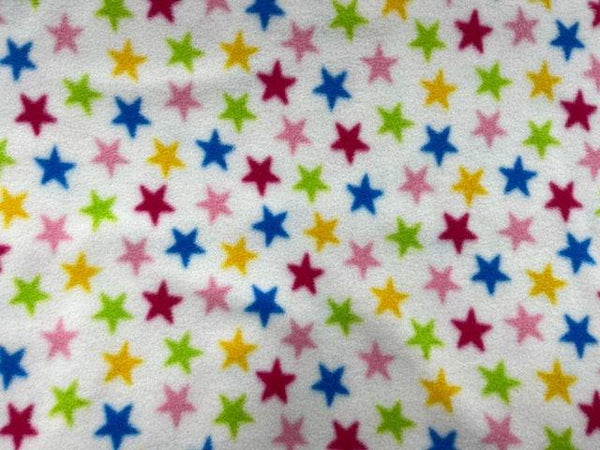 Multi Coloured Stars - Fleece Print Fabric