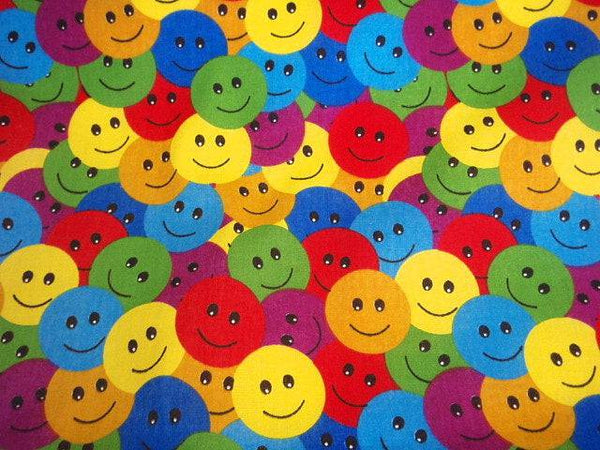 Smiley Faces - Novelty Poly/Cotton Print | Cheap Fabrics